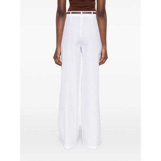 Max Mara High-Waisted Wide-Leg Trousers - White