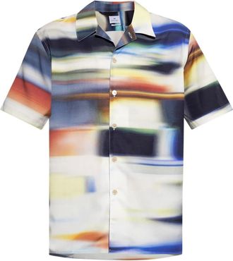 Paul Smith Hemd mit Motion Blur-Print - Weiß
