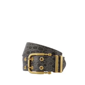 by FAR Graues Duo-G&uuml;rtel aus Krokodilleder - - Accessories - Damen - Grau - S