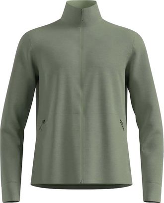 Odlo Homme, Sweatshirts et sweats &agrave; capuche, Vert, Taille: L Essentials Grid Fleece Full-Zip Mid Layer