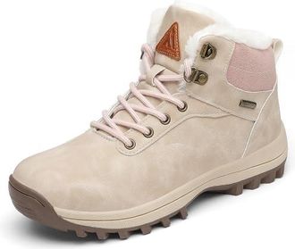 Mishansha Pastaza Femmes Chaussures en Bottes dhiver Imperméable Bottes de Neige avec Fourrure Chaude pour Outdoor Abricot,42 EU