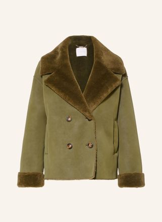 Rich & Royal Cabanjacke In Lederoptik Mit Kunstfell gruen