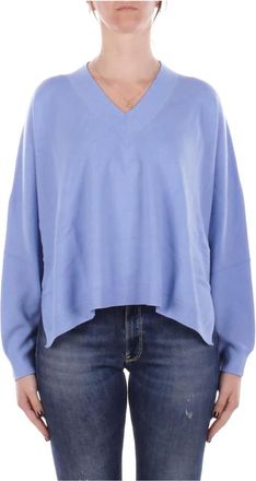 Manila Grace Femme, Pulls, Bleu, Taille: 42 FR V-neck Tricots