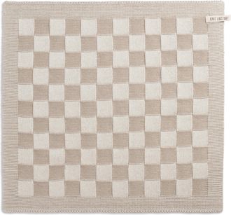 Knit Factory Küchentuch Block - Küchenhandtücher - Abtrockentücher für die Küche - Küchen Must Haves - Block Motiv - Ecru/Leinen - Braun - Traditioneller Look - 50