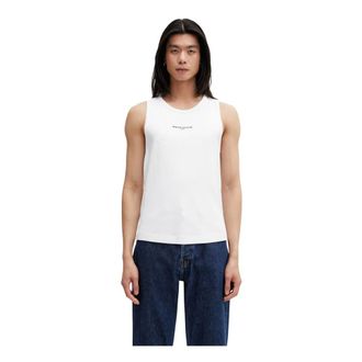 Maison Kitsun&eacute; Paris Ribbed Tank Top - Homme - Tops - Blanc - Taille: L