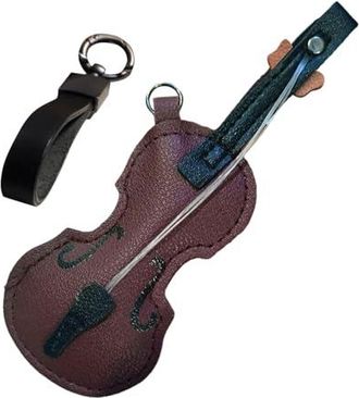 Generic Porte-clés violon miniature en cuir | Accessoire de sac à main pour homme et femme pour Noël, remise de diplôme, vacances, fête danniversaire, Violonc
