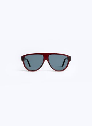 Fursac Lunettes de soleil pilote bordeaux - Taille Unique - Homme