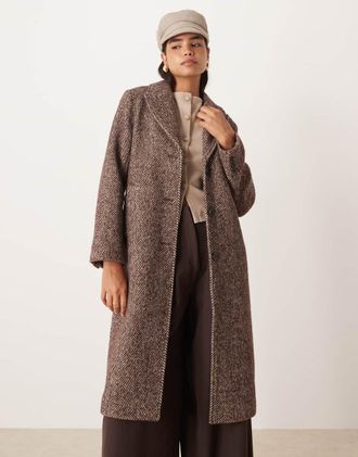 Abercrombie & Fitch Manteau ajusté à chevrons - Gris