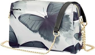 Mnsruu Sacs à bandoulière pour femme, sac à main en cuir à motif papillon noir