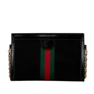 Gucci Sac bandouli&egrave;re Ophidia en daim Pre-owned - Femme - Pre-owned - Noir - Taille: ONE Size