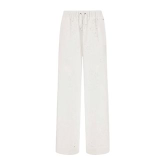 Herno Femme, Pantalons, Blanc, Taille: 38 FR Broderie Pants