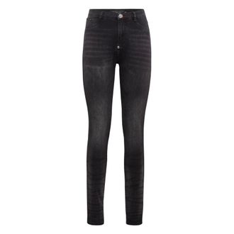 Philipp Plein Femme, Jeans, Gris, Taille: W25 Jegging Taille Haute en Denim