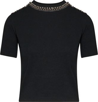 John Richmond Femme, Tops, Noir, Taille: 42 FR T-shirt orn&eacute; de bijoux