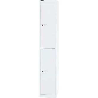 Bisley Garderobenschrank Office, 1 Abteil, 2 F&auml;cher, T 457 mm, Metall, 696 Verkehrswei&szlig;, 45.7 x 30.5 x 180.2 cm