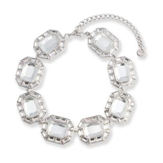 Self Portrait Femme, Accessoires, Gris, Taille: ONE Size Maxi Crystal Necklace