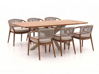 Bellagio la vita attrattiva Bellagio Brasimone/Induno Deens Ovaal 240cm dining tuinset 7-delig stapelbaar
