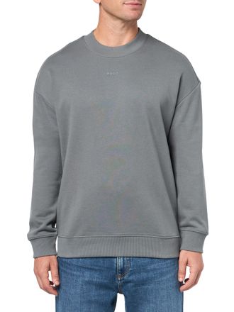 HUGO BOSS Herren-Sweatshirt mit kleinem Logo, French Terry, Lava Smoke, X-Large