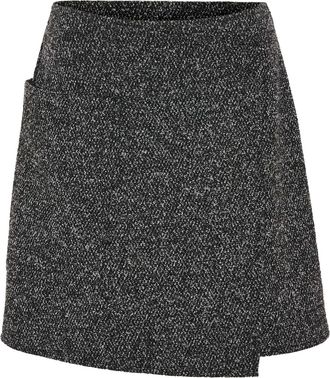OPUS Damen Minirock | Minirock ROANI Boucle A-Linie in Wickel Optik Black, 34