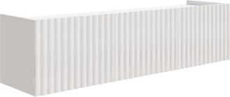 Selsey TV Lowboard Weiß Modernes Hängendes TV-Board 144 cm Hochglanz MDF-Fronten & Laminierter Korpus Push-to-Open-System Ideal für Wohnzimmer Skandinavische