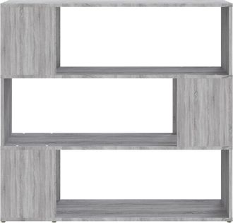 Generic Offene B&uuml;cherregale, Freistehend, Platzsparendes Aufbewahrungsregal aus Holzwerkstoff f&uuml;r B&uuml;cher, Dekoration und Medien (Graues Sonoma)