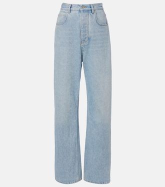 Bottega Veneta Wide-Leg Jeans Intrecciato mit Leder