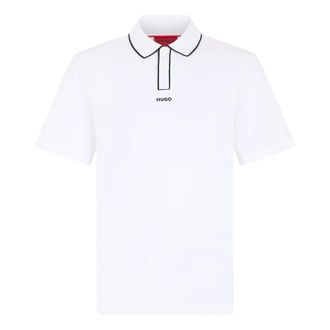 HUGO BOSS Homme, Tops, Blanc, Taille: L Polo en coton avec logo