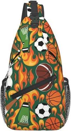 Generic L&eacute;ger Sacoche Port&eacute; &eacute;paule Art sportif de football, basketball, baseball et ballon de feu Sacs &agrave; Bandouli&egrave;re R&eacute;glable Sac DEpaule pour Randonn&eacute;e Cycli