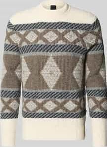 Bugatti Strickpullover mit gerippten Abschlüssen
