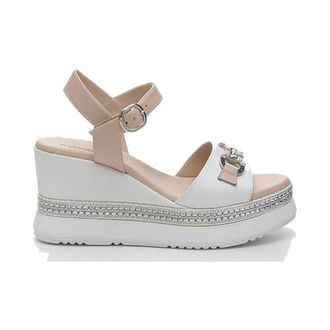 Nero Giardini E513552D Sandales Femme en Cuir - Blanc 37 EU