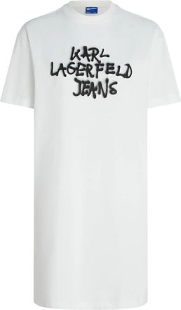 Karl Lagerfeld robe à imprimé graffiti - Blanc