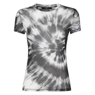 Philipp Plein Monochrome Tie-dye Stretch T&uuml;ll T-Shirt - - Tops - Damen - Schwarzk - M