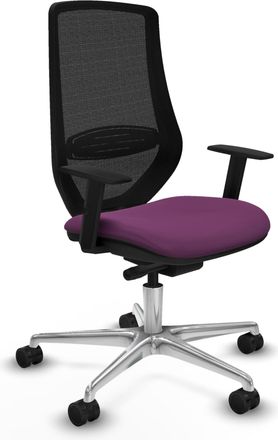 Piqueras y Crespo PC-Schreibtisch mit 1D-Armen, h&ouml;henverstellbare Lendenwirbelst&uuml;tze, ausgestattet mit Syncro/Traslack und eingespritztem Schaum. Mit Rollen von 65 mm N