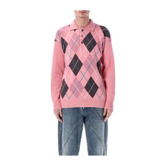 J.W.Anderson Argyle Strick-Poloshirt - - Knitwear - Herren - Mehrfarbig - M