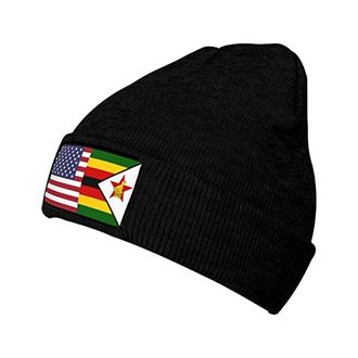 Generic Drapeau DAmiti&eacute; Am&eacute;rique-Zimbabwe Femme Homme Watch Cap Coupe-Vent Bonnet De P&ecirc;cheur Respirant Bonnets Hiver pour Jogging Cyclisme Randonn&eacute;e