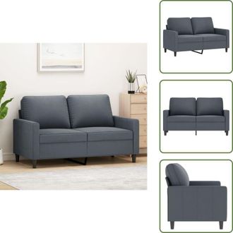 vidaXL 2-Sitzer-Sofa Dunkelgrau 120 cm Samt - Samtsofa - Wohnzimmersofa - 2er Sofa - Grau Sofa - Modernes Sofa - The Living Store