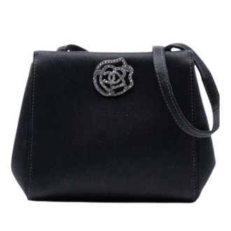 Chanel Pre-owned Vintage Satin Camellia Schultertasche - - Pre-owned - Damen - Schwarzk - ONE SIZE