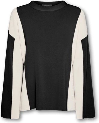 Elena Miro Femme, Pulls, Noir, Taille: 48 FR Pull colour block en m&eacute;lange de viscose