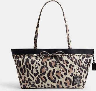 Coach topia Loop Tote Bag Mit Schleife Und Leopardenmuster