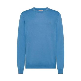 Sun 68 Casual Baumwoll-T-Shirt mit ikonischem Logo - - Knitwear - Herren - Blau - XL