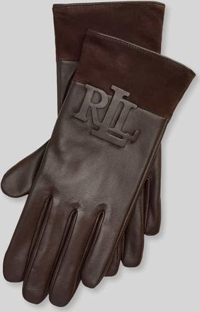 Lauren Ralph Lauren Handschuhe aus Schafsnappa mit Veloursaufsatz
