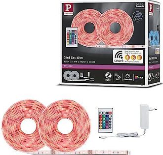 Paulmann 70535 SimpLED LED Strip Smart Home Zigbee RGB Komplettset 10m 26W 900lm 30LEDs/m RGB 36VA Profil f&uuml;r Leuchtstreifen