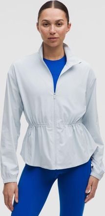 lululemon Laufjacke mit UV-Schutz und Kordelzug an der Taille f&uuml;r Frauen - Gr&ouml;&szlig;e XL in Starch Blue