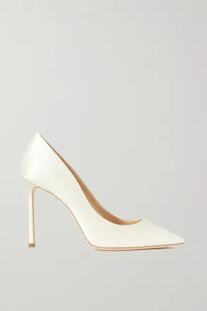 Jimmy Choo London Escarpins En Satin Romy 100 - Blanc