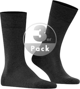 Falke Herren Socken schwarz Schurwolle unifarben