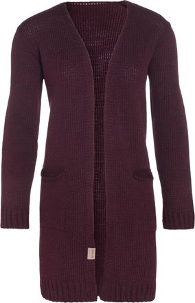 Knit Factory Ruby Strickjacke - Lange Damen Strickjacke mit Taschen - Cardigan mit Wolle und Alpaka-Wolle - Hochwertige Qualit&auml;t - Aubergine - 40/42