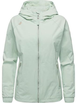 Ragwear Dizzea Veste de transition l&eacute;g&egrave;re pour femme Veste fonctionnelle courte imperm&eacute;able et respirante avec capuche r&eacute;glable Tailles XS &agrave; XXL, menthe, XXL