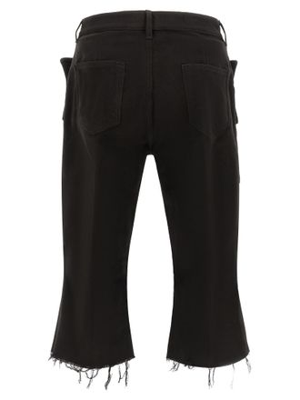 Rick Owens Mens Black Cotton Cargo Pants