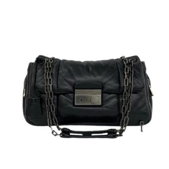 Prada Pre-owned Sac bandouli&egrave;re en cuir Nappa style bomber - Femme - Pre-owned - Noir - Taille: ONE Size