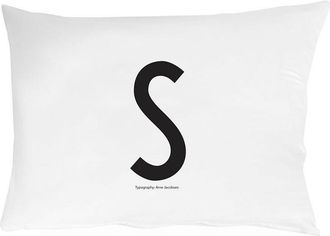 DESIGN LETTERS Buchstaben Kissenbezug (A-Z) | Baumwolle Kissenbezug 70x50 | Kissenbezug Weiß | Ideal für dekokissen, Outdoor Kissen, Couchkissen & Sofa Kissen