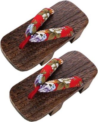 Hemoton Sabots Japonais pour Femme Bois Antidérapants et Résistants Sandales été Confortables et Respirantes Style Traditionnel et Moderne pour Cosplay et Usa